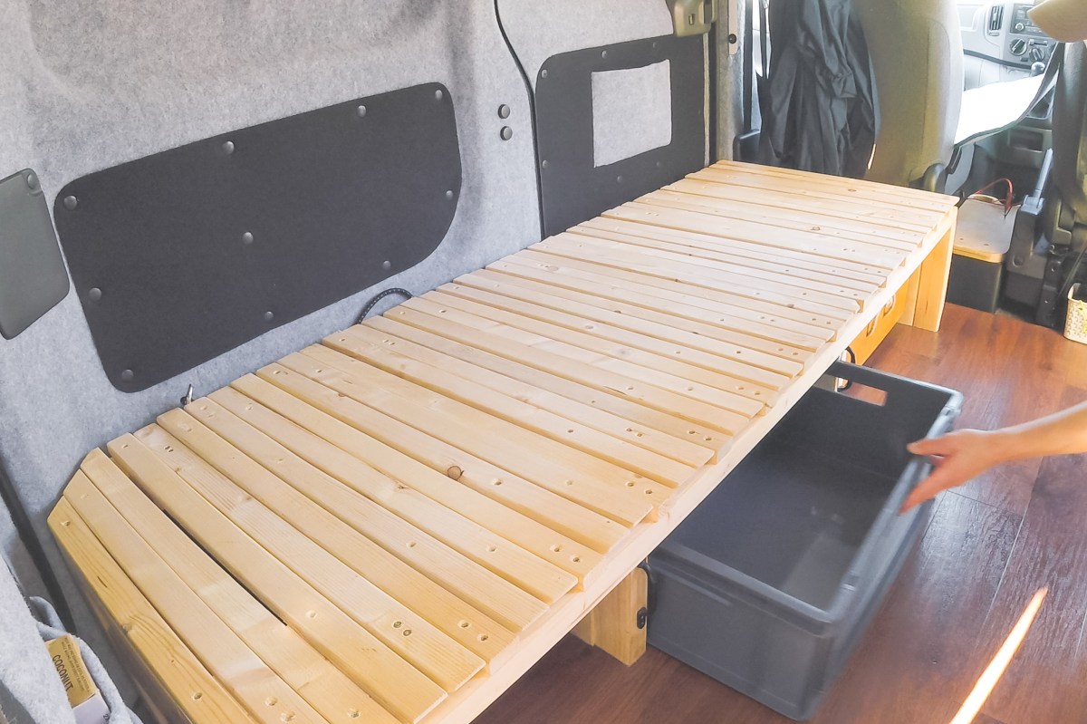 Finishing The Under Bed STORAGE In The Camper – The Tiny Camper Van