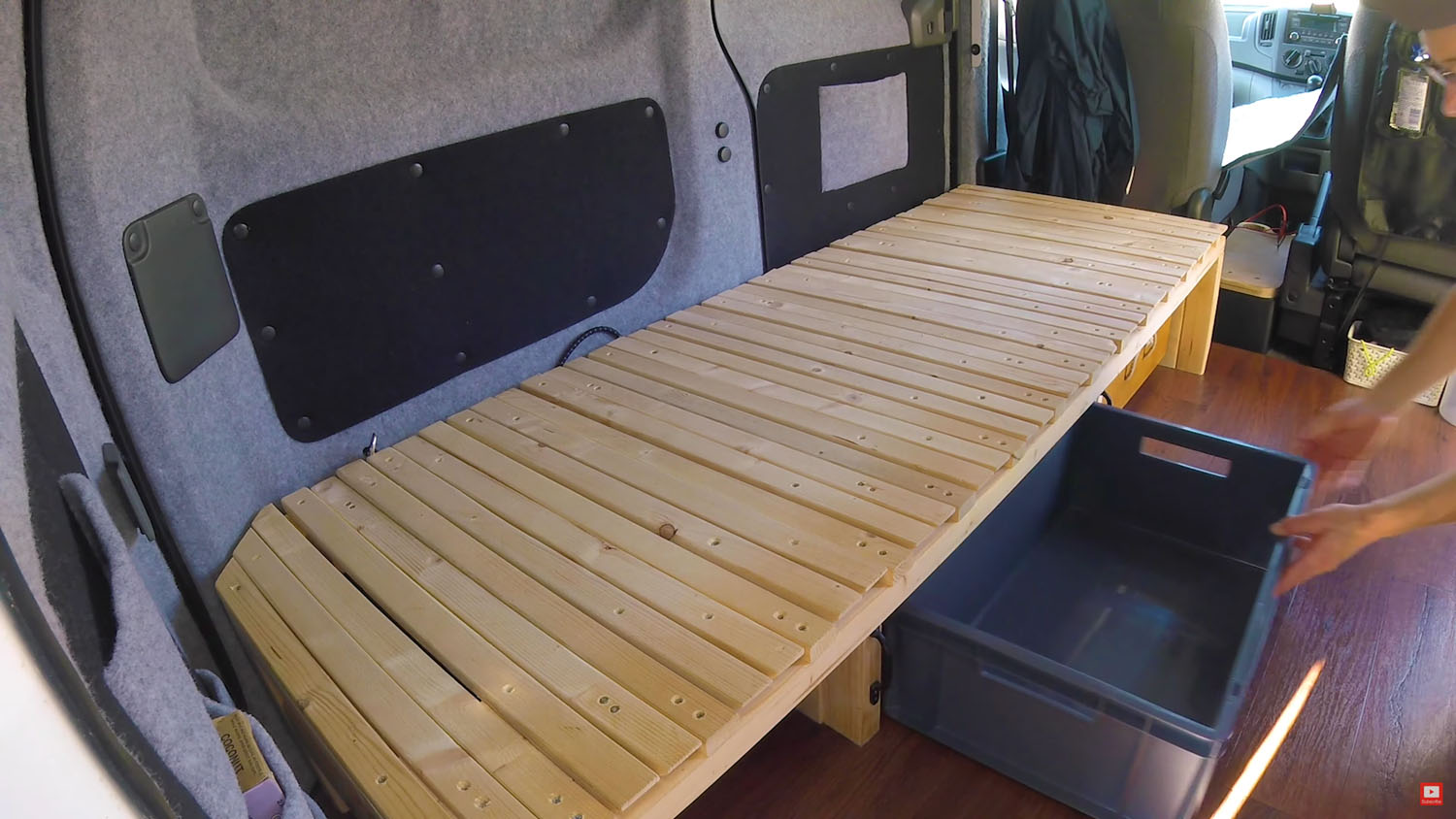 Finishing The Under Bed STORAGE In The Camper – The Tiny Camper Van