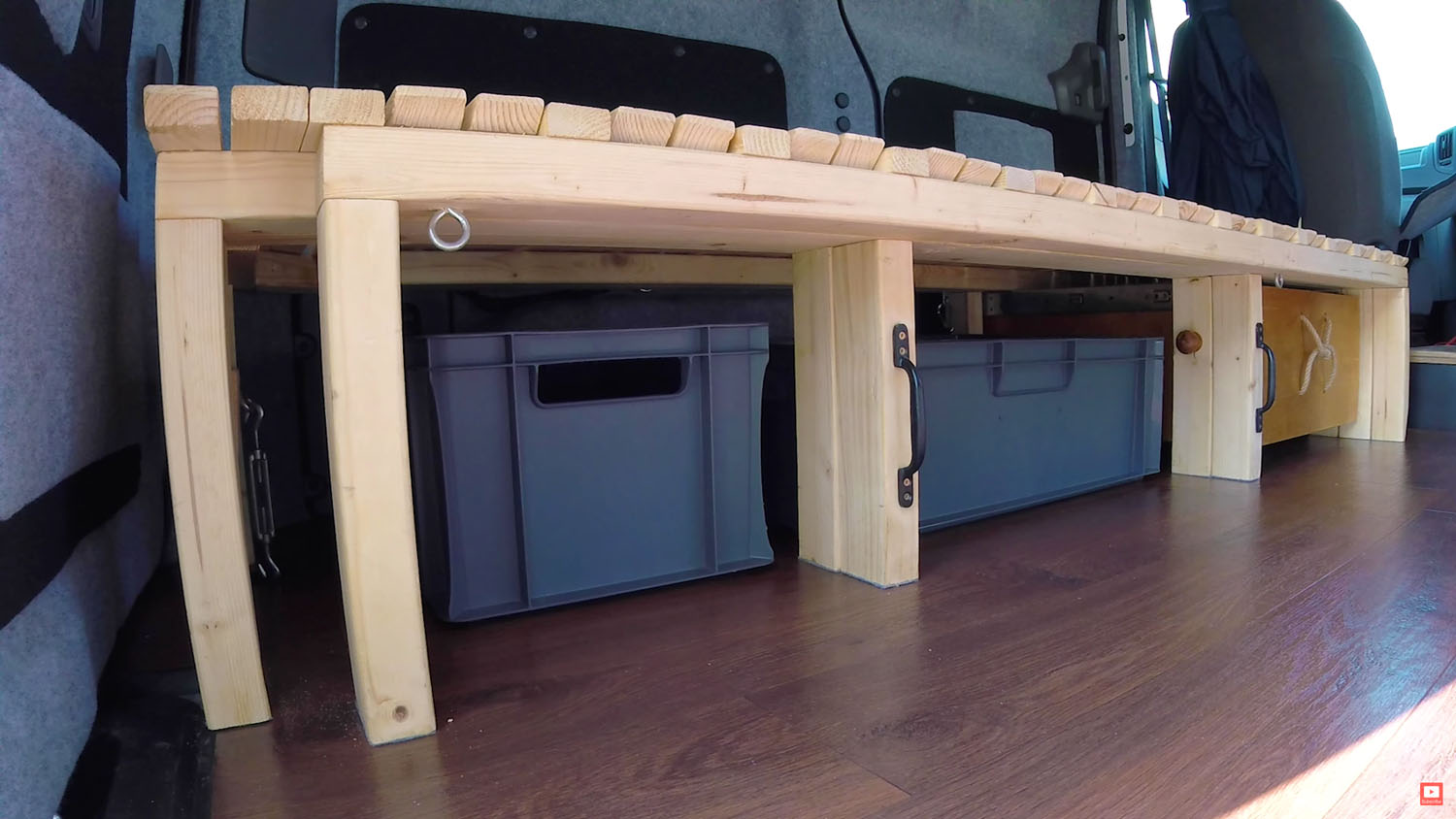 Finishing The Under Bed STORAGE In The Camper – The Tiny Camper Van